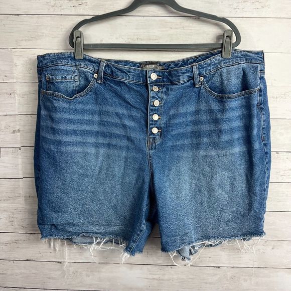 torrid | Shorts | Torrid Medium Wash Button Fly Cutoff Denim Shorts ...
